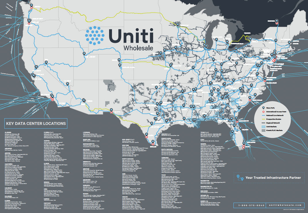 Uniti Wholesale Fold-Out Map - Uniti Wholesale